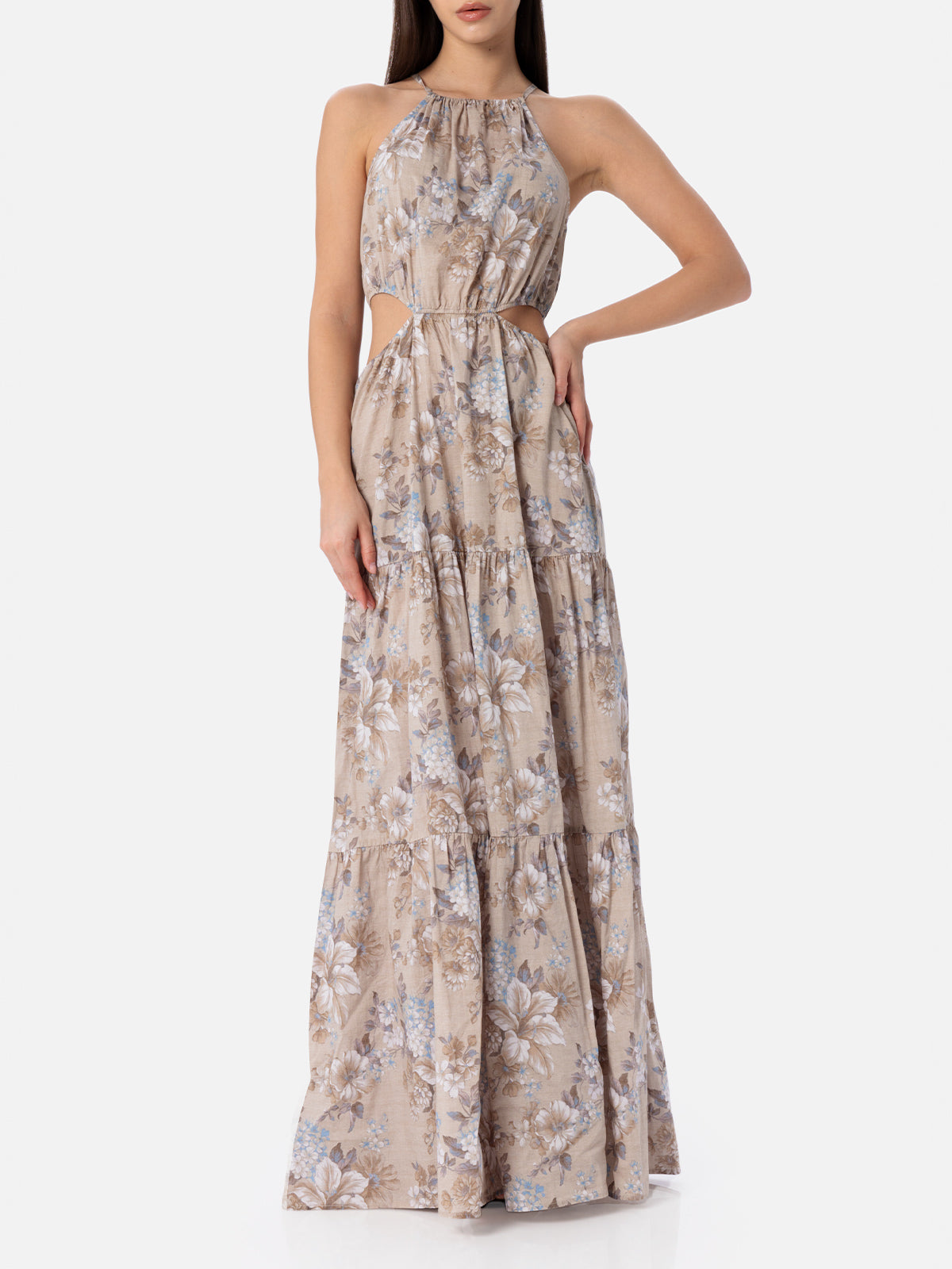 Kaby long cotton dress with floral print – MC2 Saint Barth