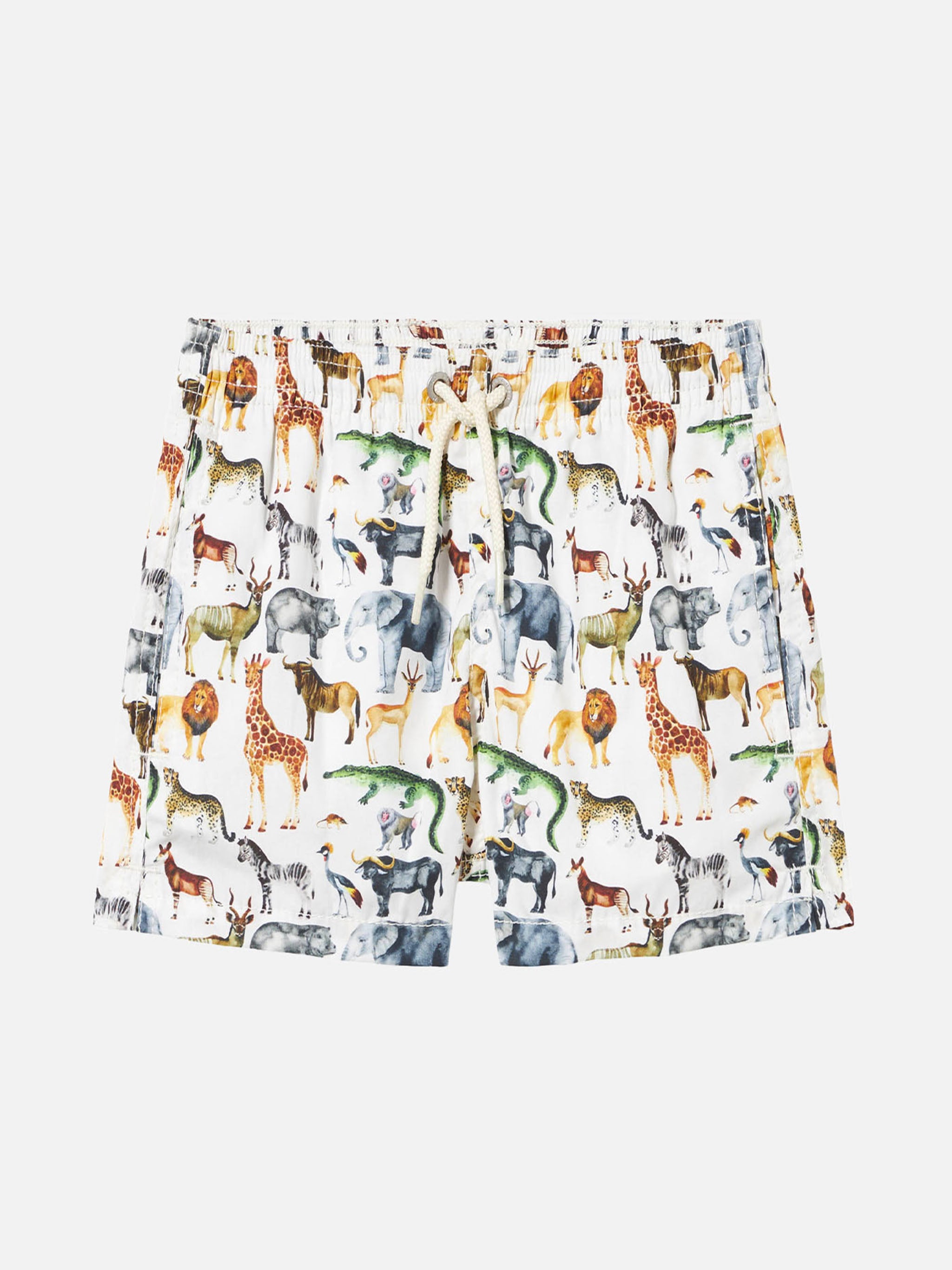 Boy cotton swim shorts with african zoo print – MC2 Saint Barth